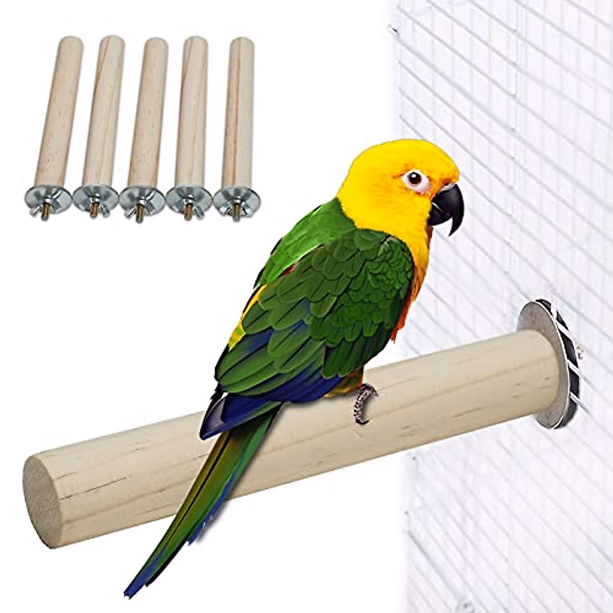 5 Pack EndearingTails Birdcage Stand (Natural Color), Natural Wood Perch Toys for Small Parrot, Like Parakeets, Lovebirds, Cockatiels