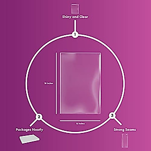 Purple Q Crafts Clear Basket Bags 12" x 18" Cellophane Gift Bags for Small Baskets and Gifts 1.2 Mil Thick… (10 bags)