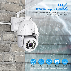 FUSWLAN 5MP PTZ Security Camera Outdoor, 5X Optical Zoom WiFi Cameras with Auto Tracking, Floodlight Full-Color Night Vision, Pan Tilt IP Camera, Humanoid Detection, Two-Way Audio, SD Card Storage