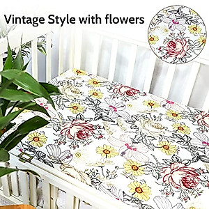 Floral Crib Sheet,Baby Blanket,Changing Pad Covers