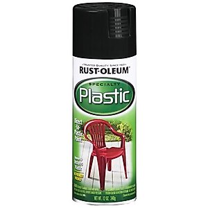 Rust-Oleum 211338 Specialty Spray Paint for Plastic, 12 oz, Black