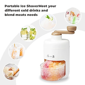 ZHANG XIAO QUAN SINCE 1628 Hand-cranked Shaver Ice and Snow Cone Machine, Manual Shaved Ice Machine Household Protable Small Slushie Machine - BPA Free