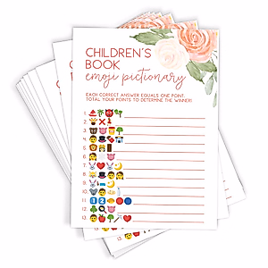 Printed Party Baby Shower Games for Girl – 5 Games & Activities, Baby in Bloom Floral Theme, 50 Guests
