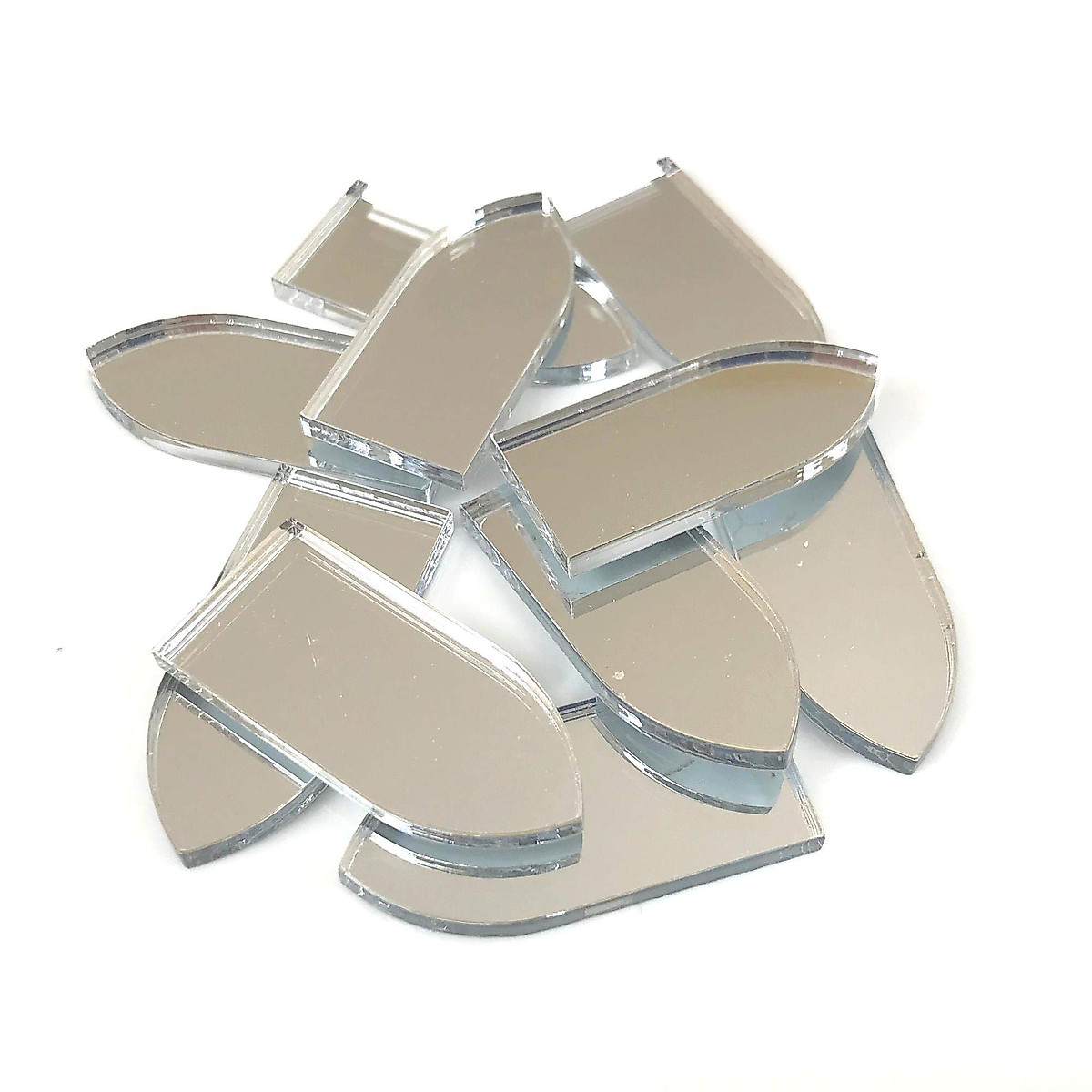 Super Cool Creations Gothic Arch Shaped Crafting Mirrors, Set of 10, Many Colours, Shatterproof Acrylic, Lime Green, Pack of 10 x 8cm