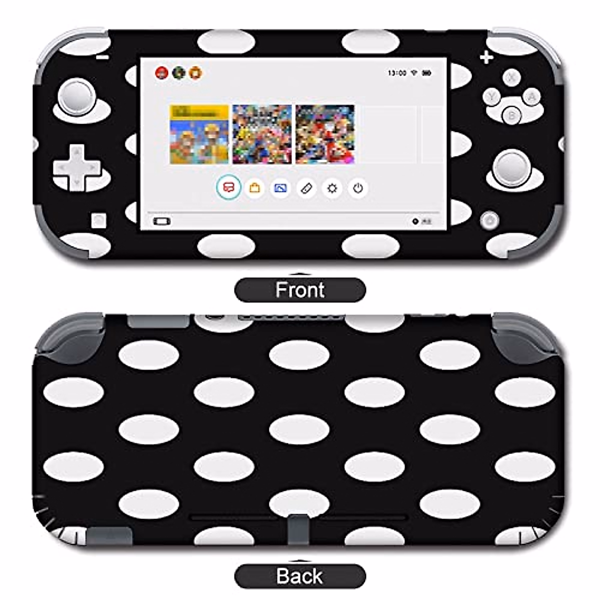 Big Polka Dot Pattern Compatible with Switch/Switch Lite Console Joy-Con Dock Sticker Skin Full Set Cute Stickers Cover for Switch Lite