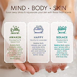 Life is Bliss | 3 Fresh & Soothing Scents | Variety Pack | Liquid Bubble Bath 16 fl oz