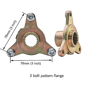 YC Yier 32" Go Kart Rear Live Kit, 6" Wheels, Front Steering Shaft Assembly, 3 Stud Wheel Hubs, 428 Sprocket, Brake Caliper for DIY Drift Trike Go Cart ATV Quad Buggy 4 Wheelers Golf Cart