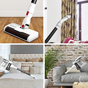 COSTWAY 2 in 1 Cordless Lightweight Vacuum Cleaner, Stick Rechargeable Vacuum with Strong Suction, Bagless Handheld Vacuum Wall-Mountable for Home and Car, White