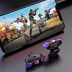 YEVIOR [1 Pair ] Mobile Game Controller Trigger for iPhone Android, PUBG Cellphone Gaming Joystick 4 Fingers Operation, with Sensitive Shoot Aim Keys for Fornite/Knives Out/Rules of Survival