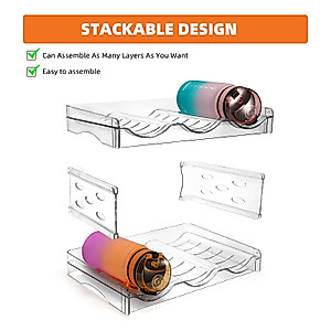 GLDDAO Water Bottle Organizer,Stackable Water Bottle Organizer for Cabinet,Tumbler Travel Mug Holder,Wine Drink Srack for Kitchen Countertop Freezer Pantry Organizers and Storage (12 Bottles)