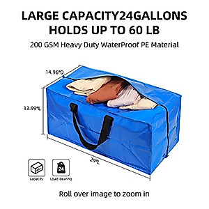 Moving Bags Heavy Duty,Extra Large Packing Bags for Moving,Reusable Plastic Moving Totes,Moving Storage Bags for Clothes,Moving Supplies Bins,Compatible with Ikea Frakta Cart (Blue,Set of 4)