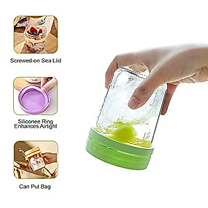 16 oz Overnight Oats Containers with Lids and Spoon, 4 Pack Mason Jars for Overnight Oats, Airtight Overnight Oats Jars with Measurement for Cereal, Mason Oatmeal Container Jar, On The Go Container