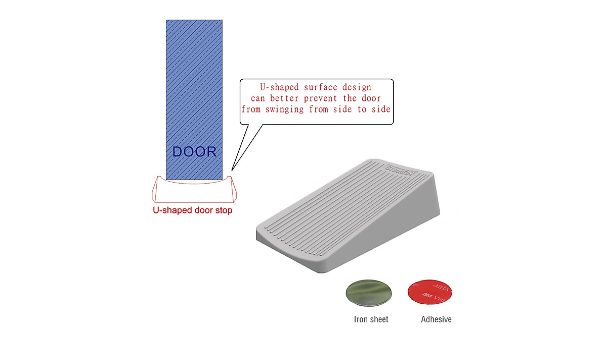 Heavy Duty Rubber Door Stop - Keeps Doors Secure & Anti-Slip