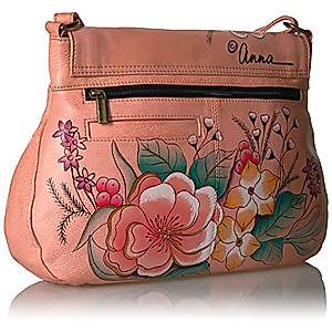 Anna by Anuschka womens Anna Anuschka,handpainted Leather Flap Hobo,vintage Garden Shoulder Handbag, Vintage Garden, One Size US
