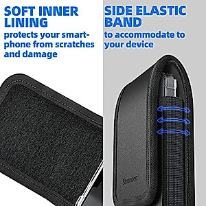 Stronden Holster for iPhone 11 Pro, XS, X Holster, Vertical Leather Holster with Belt Clip [Magnetic Closure] Pouch w/Built in ID Card Holder (Fits Otterbox Symmetry/Slim Case on)