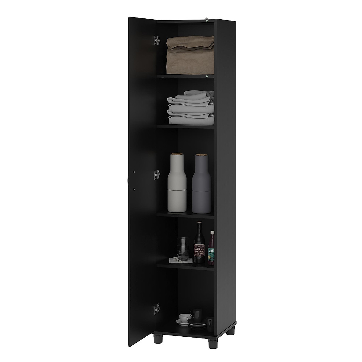 Systembuild Evolution Kendall 16" Utility Storage Cabinet, Black