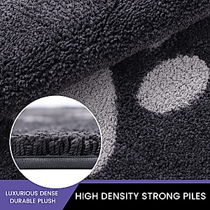 Oiilores Door Mat Indoor, Dog Mats for Muddy Paws Super Absorbent, Low-Profile Entryway Rug with Non-Slip Backing, Washable Dirty Trapper Inside Entrance Doormat for Shoes, 24" x 36", Dark Gray