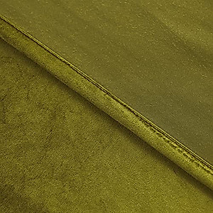 PLEASANT BOULEVARD | Velvet Curtains [2 Panels] Elegant Living Room Bedroom Nursery Window Drape Curtains for Room Darkening, Rod Pocket Style (52 x 84in, Olive Green)
