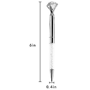 Danse Jupe 3 Pcs Big Crystal Diamond Pens,Bling Metal Ballpoint Pen,1.0 mm,Black Ink Office Supplies Gift Pens for Christmas Bridesmaid Wedding Birthday Royal Blue