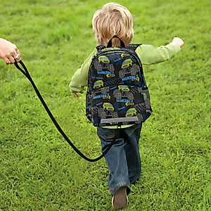 Glaphy Monster Truck Kids Toddler Backpack for Boys Girls, Children Bag Preschool Bookbag with Chest Strap for Daycare Kindergarten Travel