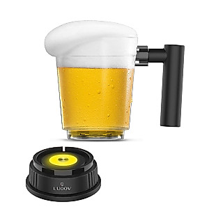 Beer Foamer,Electric Ultrasonic Portable Beer Dispenser,Ultra Fine Foam, Enjoy Fresh Draft Beer from Any Can or Bottle, for Birthday, Father's Day of Beer Lovers
