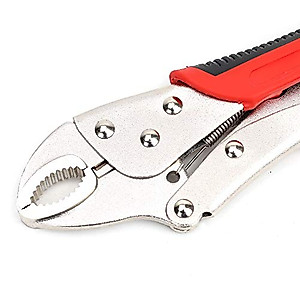 FASTPRO 4-Piece Locking Pliers Set With Heavy Duty Grip, 5", 7" and 10" Curved Jaw Locking Pliers, 6-1/2" Long Nose Locking Pliers Included, Vise Grip Wrench Set