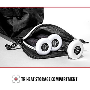 Franklin Sports Youth Baseball Bat Bag - Kids Teeball, Softball, Baseball Equipment Bag - Holds Bat, Helmet, Cleats and More - Black