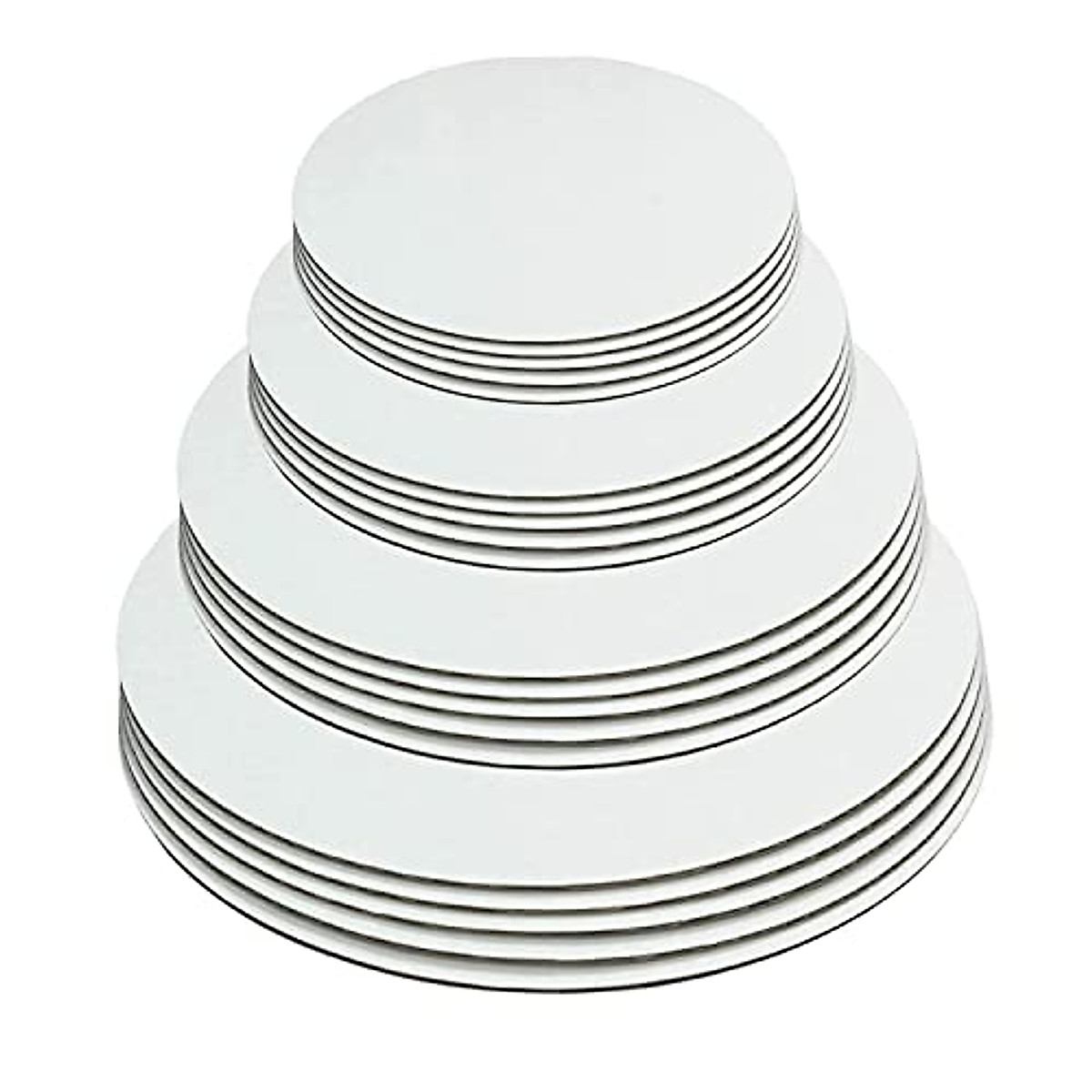 White Round Greaseproof Cake Boards – Cake Circle Base, 6/8/10/12 inch, 5 of Each Size