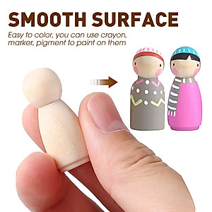 Christmas Doll 40Pcs Wooden Peg Dolls Unfinished Peg People Unpainted Wood Figures Decorative for DIY Graffiti Painting, Arts, Crafts Projects Wooden Toys Unfinished Wood