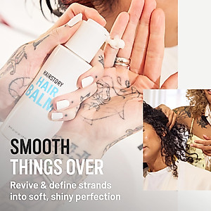 Hairstory Hair Balm, Moisturizing Air Dry Lotion, Leave In Conditioner Cream for All Hair Types, Adds Softness & Shine, Smooths Frizz, Defines Waves & Curls, 4oz