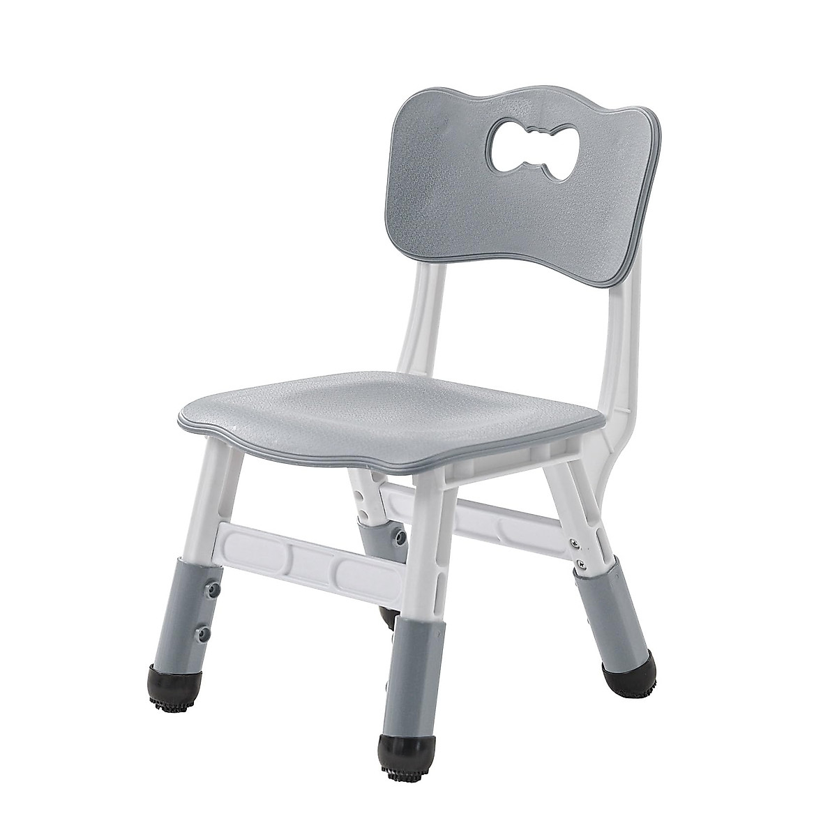 UNICOO –Kids Chair, Children Classroom Chair Suitable for Family Classroom/Preschool/Daycare/Playroom, Adjustable Height Toddler Chair (Gray, Set of 2)