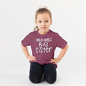 Olive Loves Apple Only Child to Big Sister Sibling Announcement Shirts for Baby and Toddler Girls Sibling Outfits Vintage Burgundy Shirt