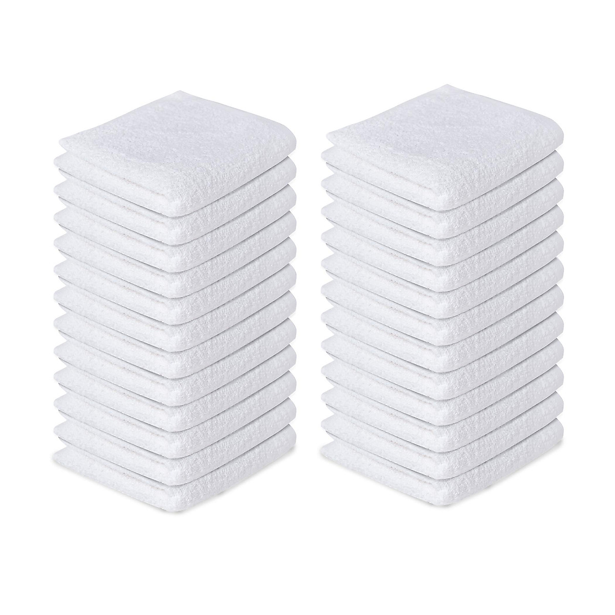 Cotton Terry Towel Cleaning Cloths White, 14"x17" Pack of 24, 100% Cotton Terry Cloth Bar Rags White Bar Towels Multi-Purpose High Absorbent Terry Towels for Cleaning Auto Detailing or Painters