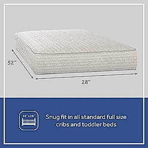 Sealy Baby Firm Rest 2-Stage Antibacterial Waterproof Baby Crib Mattress and Toddler Bed Mattress - 204 Premium Coils, GREENGUARD Air Quality Certified - Made in USA, 52"X28", Viivia