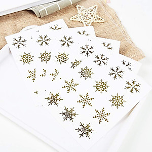 300pcs Snowflake Decorative Gold Circle Envelope Seals Stickers Self-Adhesive Universal Sealing Stickers Gift Boxes Stickers Label Stickers