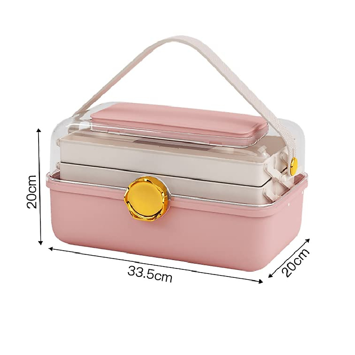 Genérico Organizer Box, Multipurpose Organizer, plastic box to organize, with mirror, 2 layers to organize, all kinds of accessories. (Pink) BBC252501BC