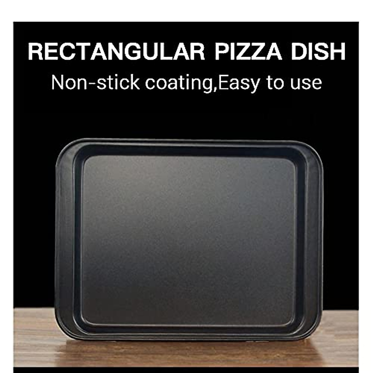 Temkin Rectangular Non-Stick Bread Cake Baking Tray Baking Tray Oven Rectangular Black Baking Tray DIY Baking (Color : Black, Size : Small)