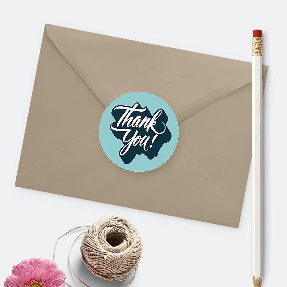 Thank You Stickers, 1.5" Thank You Stickers Roll for Small Business, Decorative Sealing Stickers for Envelope, Gifts, Boxes, Bags, Packaging, Holiday, 500 Pieces Each Roll Blue