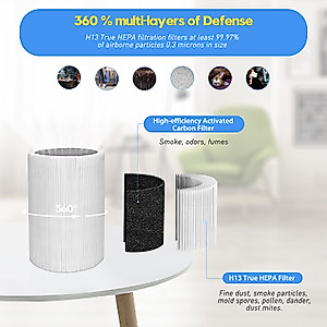 Blue Pure 411 Replacement Filters for Blueair Blue Pure 411, 411+, 411 Auto and Mini Air Purifier, Include 2 Particle and 2 Activated Carbon