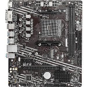 MSI A520M-A PRO Gaming Motherboard (AMD AM4, DDR4, PCIe 3.0, SATA 6Gb/s, M.2, USB 3.2 Gen 1, DVI/HDMI, Micro-ATX)