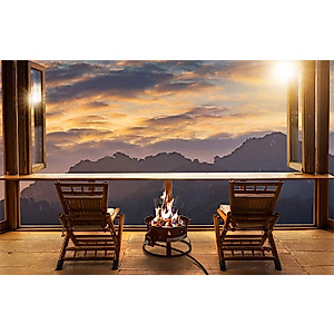 Blackstone 22" Tabletop Grill without Hood- Propane Fuelled – 22 inch & Outland Living Firebowl 893 Deluxe Outdoor Portable Propane Gas Fire Pit with Cover & Carry Kit, Black