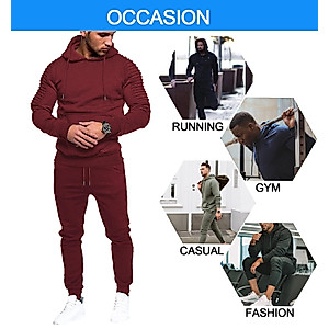 COOFANDY Men's Tracksuit Set 2 Piece Hoodie Sweatsuit Casual Jogging Athletic Suits Set