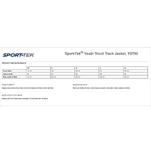 SPORT-TEK YST90 Youth Tricot Track Jacket - True Red/White - M