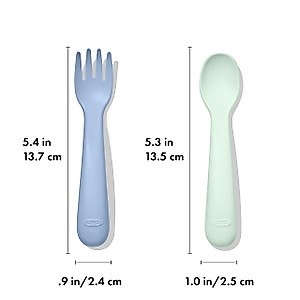 OXO Tot Plastic Fork and Spoon Set - Opal and Dusk