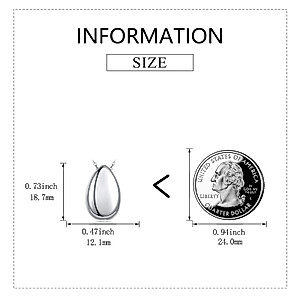 SHEAISRS Teardrop Hourglass Urn Necklace for Ashes for Women Sterling Silver Cremation Jewelry Memorial Keepsake Urns Pendant Necklace for Urn Necklaces Ashes