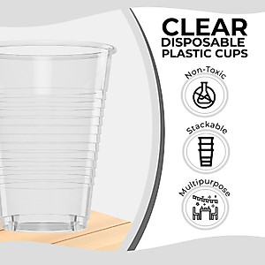 Exquisite Catergoods 700 Count Bulk Pack - 7 oz Clear Plastic Cups - Transparent Plastic Disposable Cups Multi Use Cold Beverage Plastic Clear Cups for Home ~ Office ~ Parties And More