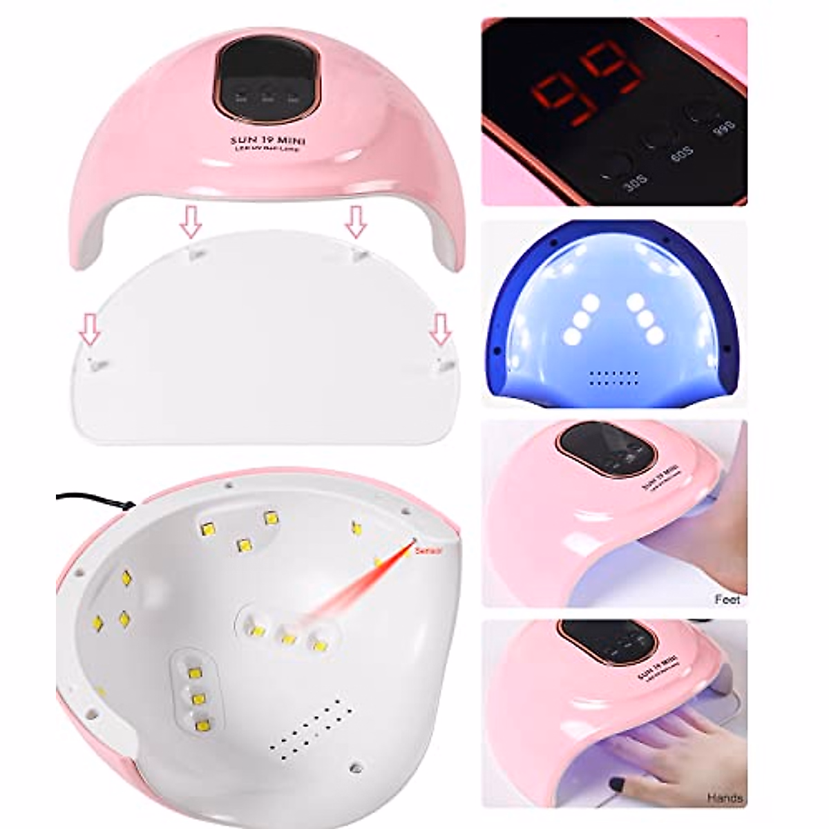 Acrylic Nail Art Kit-Nail Art Manicure Set Acrylic Powder Brush Glitter File French Tips U V Lamp Nail Art Decoration Tools Nail Drill kit for beginners with everything at home