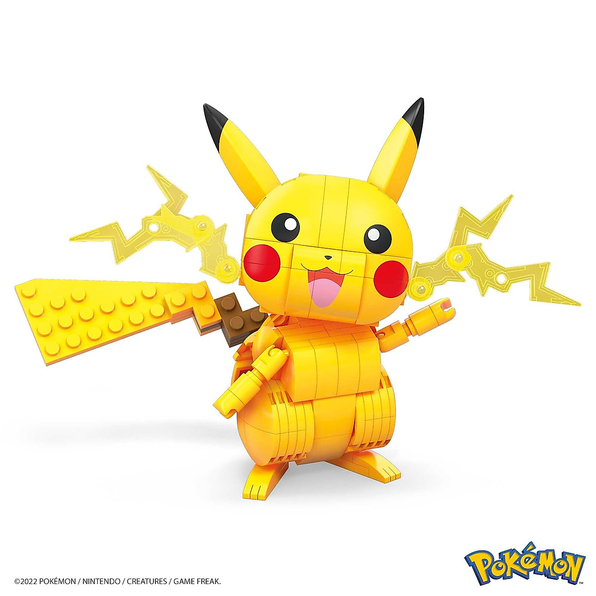 Mega Pokémon Building Toys Set Build & Show Pikachu with 205 Pieces, Articulated and Poseable, 4 Inches Tall, for Kids