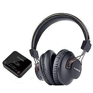 Avantree HT4189 40Hrs Wireless Headphones Set for TV Watching with Bluetooth Transmitter (Digital Optical AUX RCA), No Delay, Dual Link Support, High Volume Over Ear Headset for Seniors, Long Range