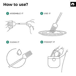 Outlery | Collapsible, Reusable Straw for Travel and Day Trips Stainless Steel Metal Straw with a Telescopic Portable Design Bundle with Portable & Reusable Stainless Steel (Raw Silver)